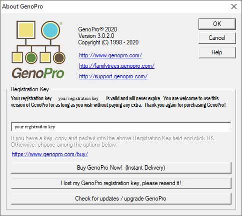 About GenoPro dialog - GenoPro